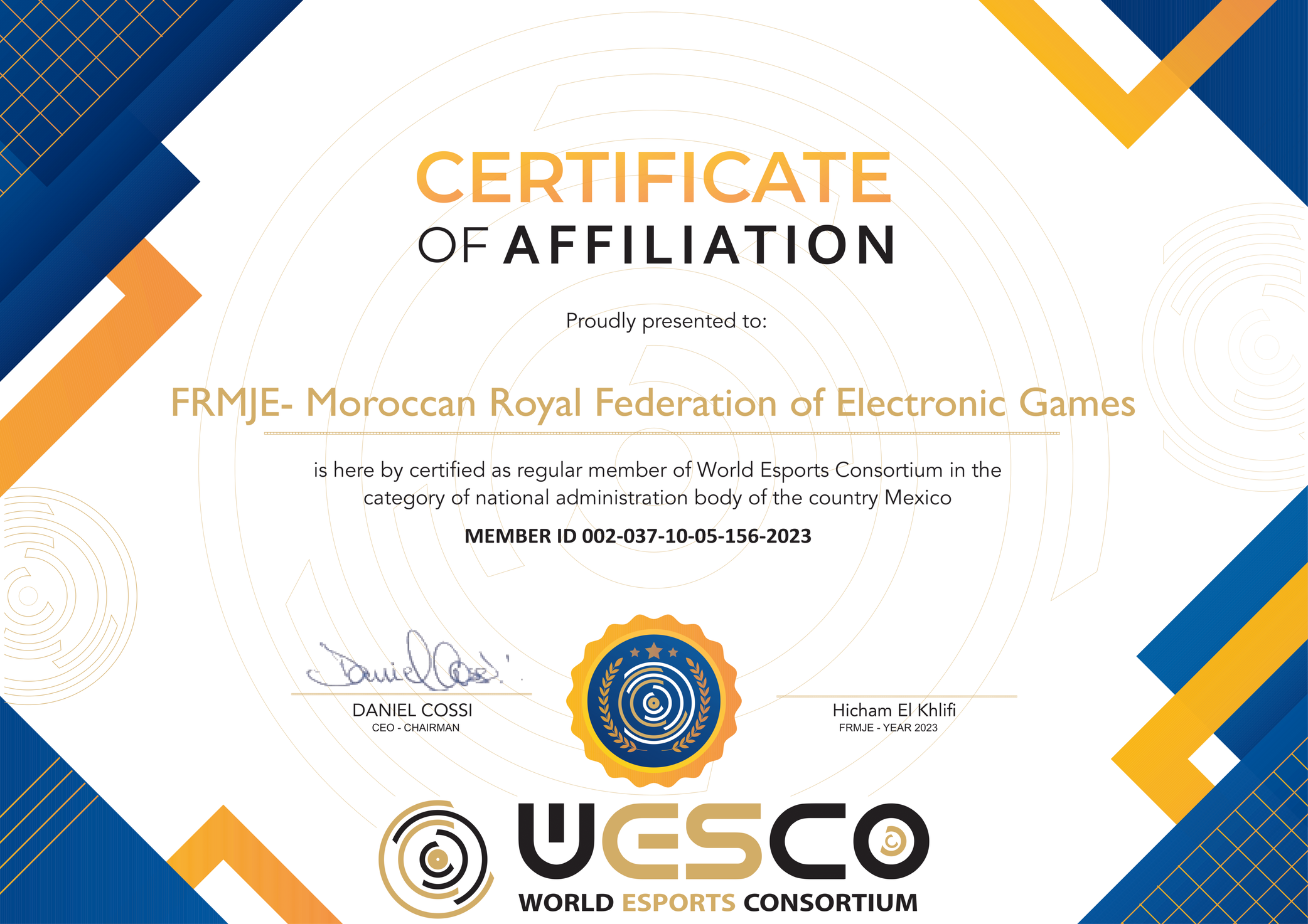 La FRMJE membre à WESCO - Fédération Royale Marocaine des jeux ...